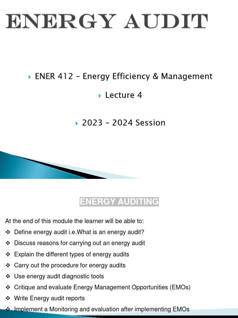 Unit 4 - Energy Audit Adobe | PDF | Efficient Energy Use | Electricity Generation