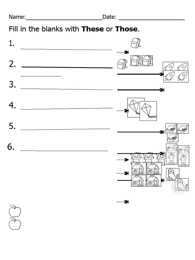 Fill in the Blanks: These vs. Those | PDF