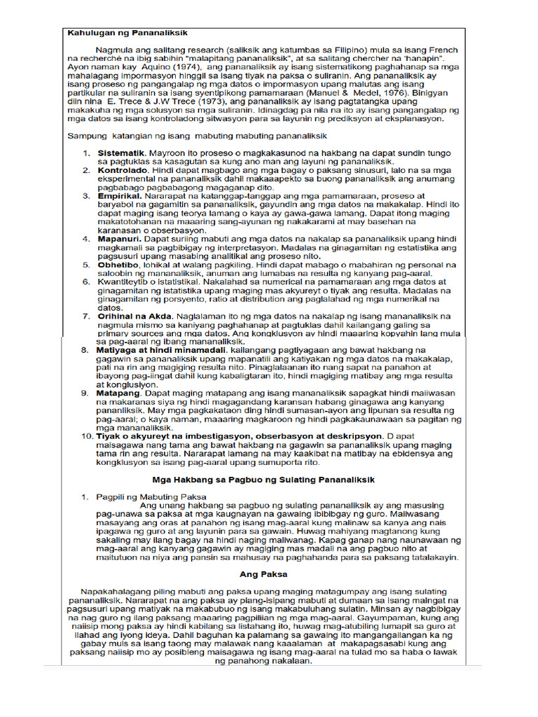 Introduksyon Sa Pananaliksik | PDF