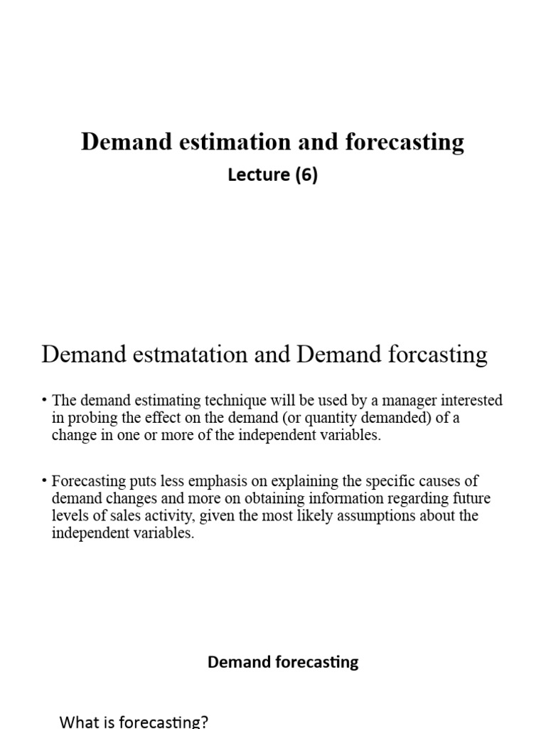 Lecture 6 Forecasting | PDF | Forecasting | Least Squares