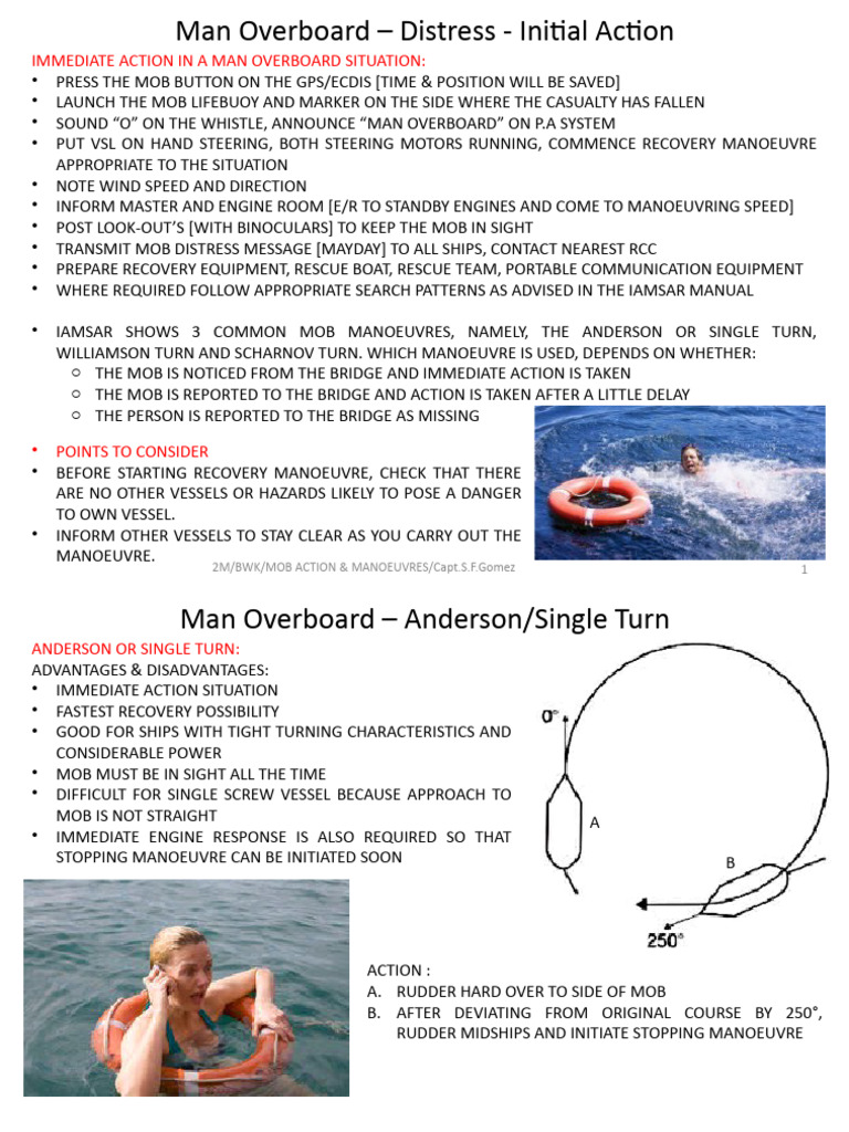 Man Overboard & Prep. For Picking Up Survivors | PDF | Ships | Watercraft