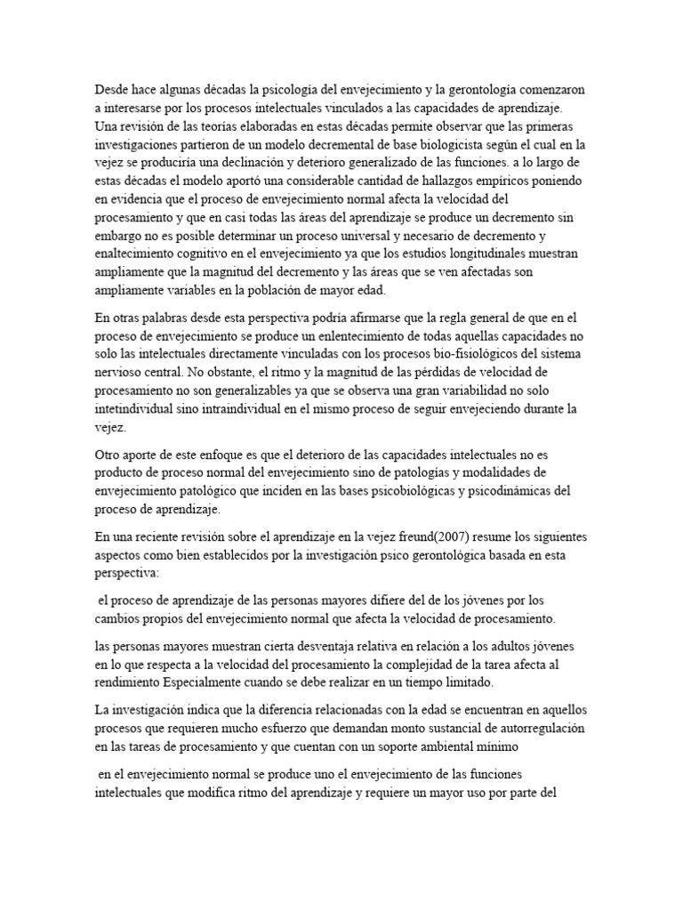 Resumen Desarrollo Cande Cerban | PDF | Aprendizaje | Vejez