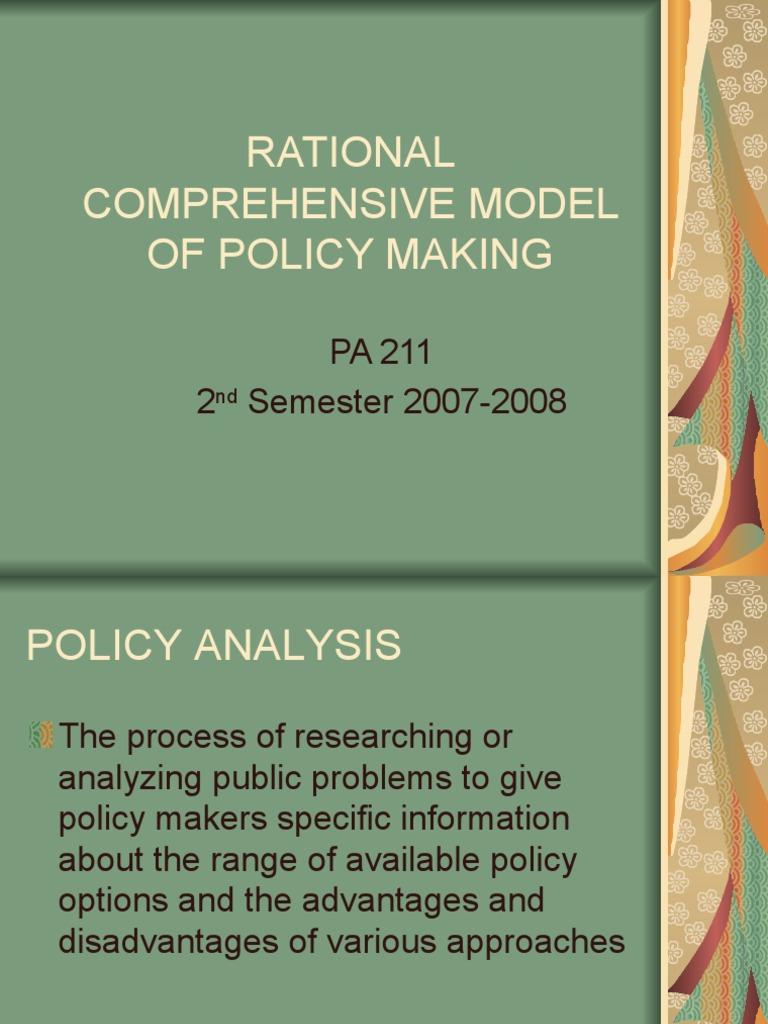 Rational Comprehensive Model | PDF | Intelligence Analysis | Policy ...