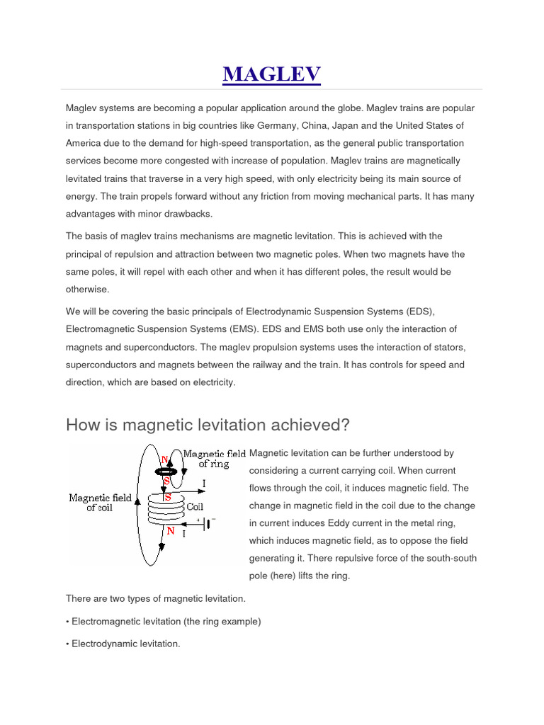 Maglev | PDF | Electric Motor | Electromagnetic Induction