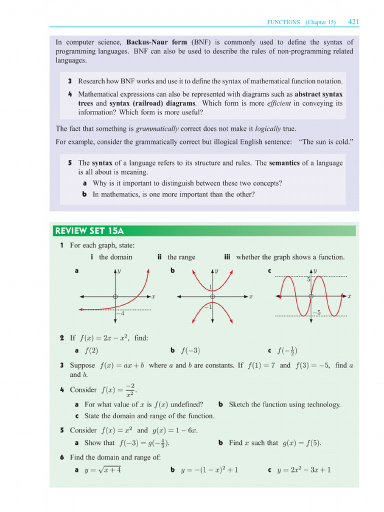 Functions REview Set Simple | PDF
