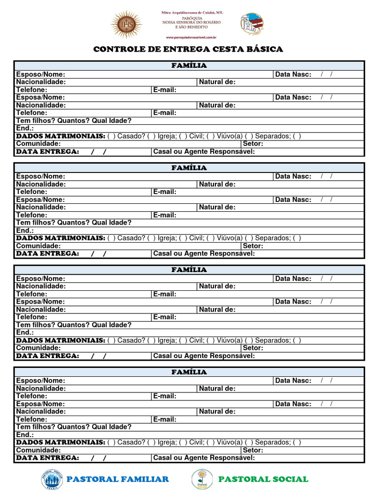 001-Ficha Controle Cesta Basica | PDF
