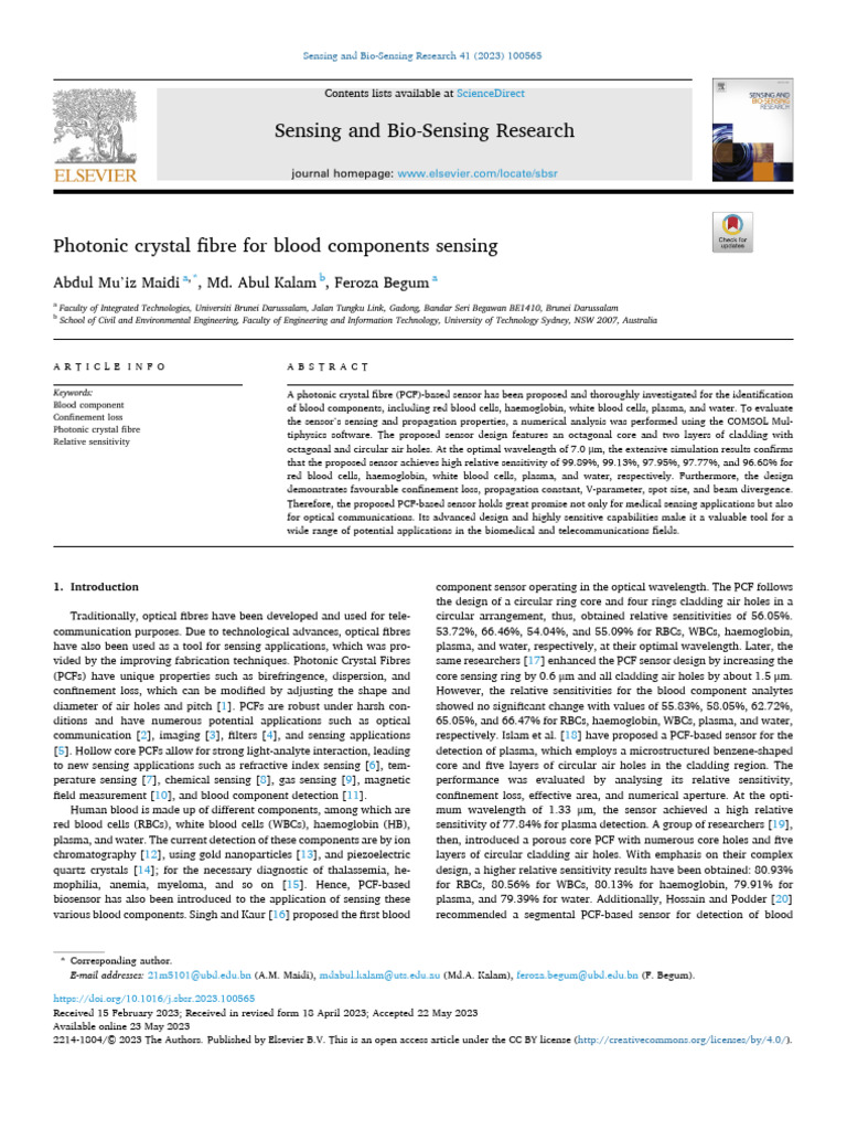Blood | PDF | Wavelength | Refractive Index