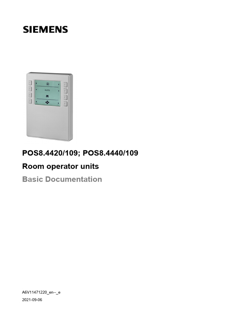 A6V11705292 Datasheet POS8.44xx - en | Download Free PDF | Electrical ...