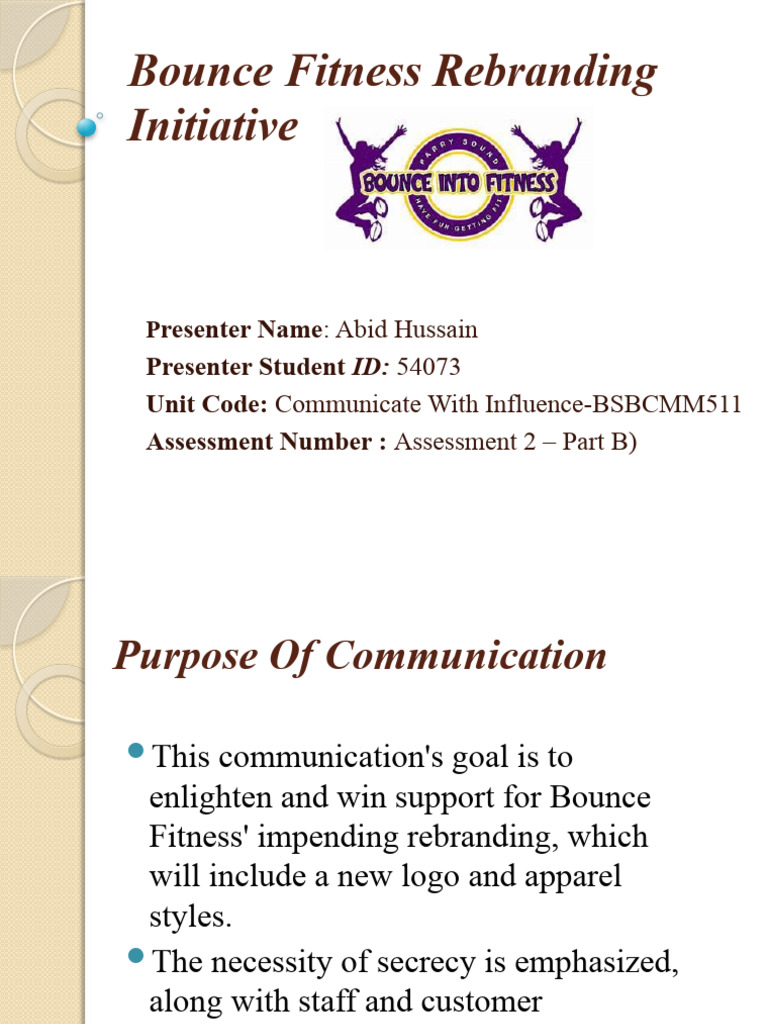 Bounce Fitness Rebranding Initiative part b | PDF