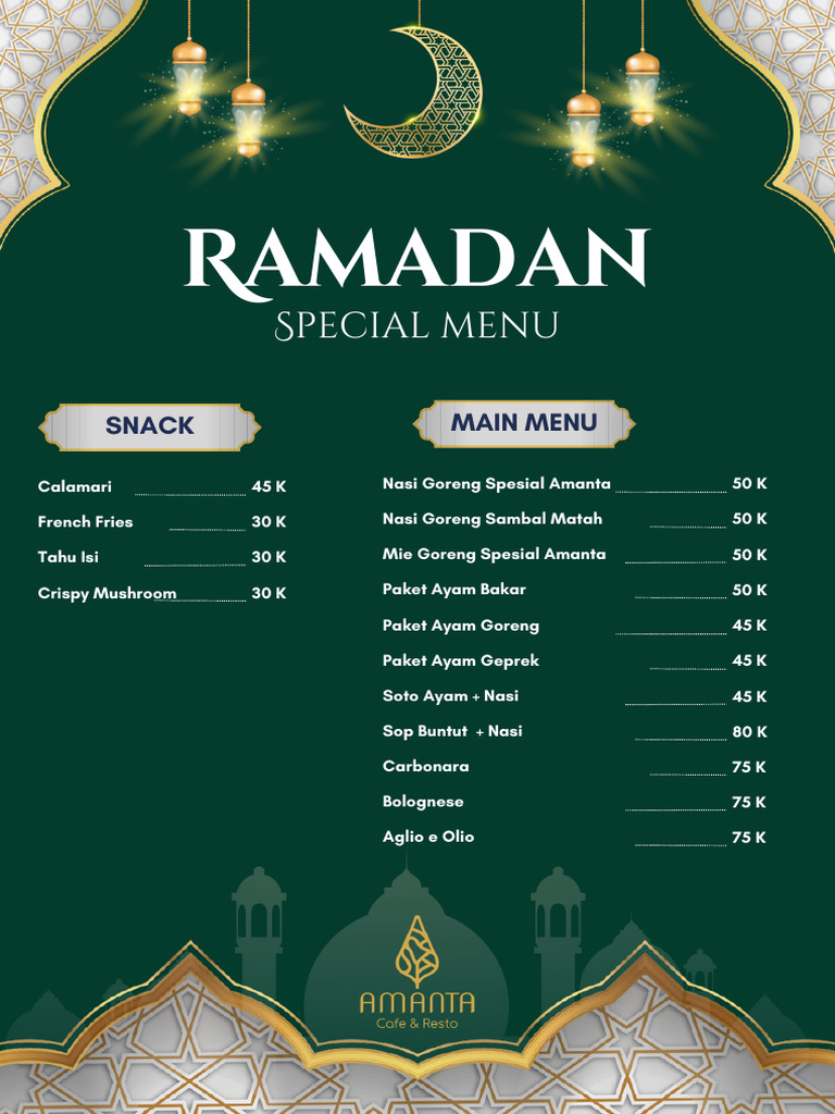 Amanta Ramadan Menu | PDF