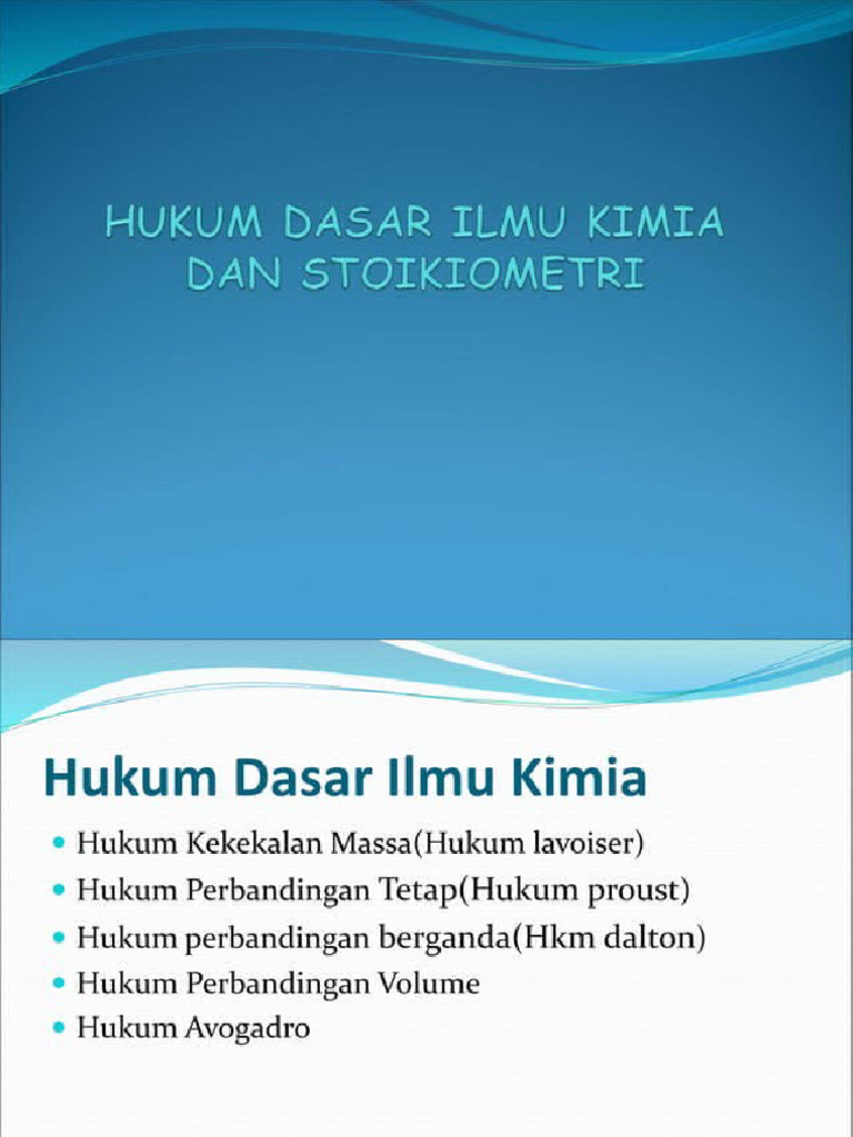 Ppt. HK Dasar Dan Stoikiometri - 2024 | PDF