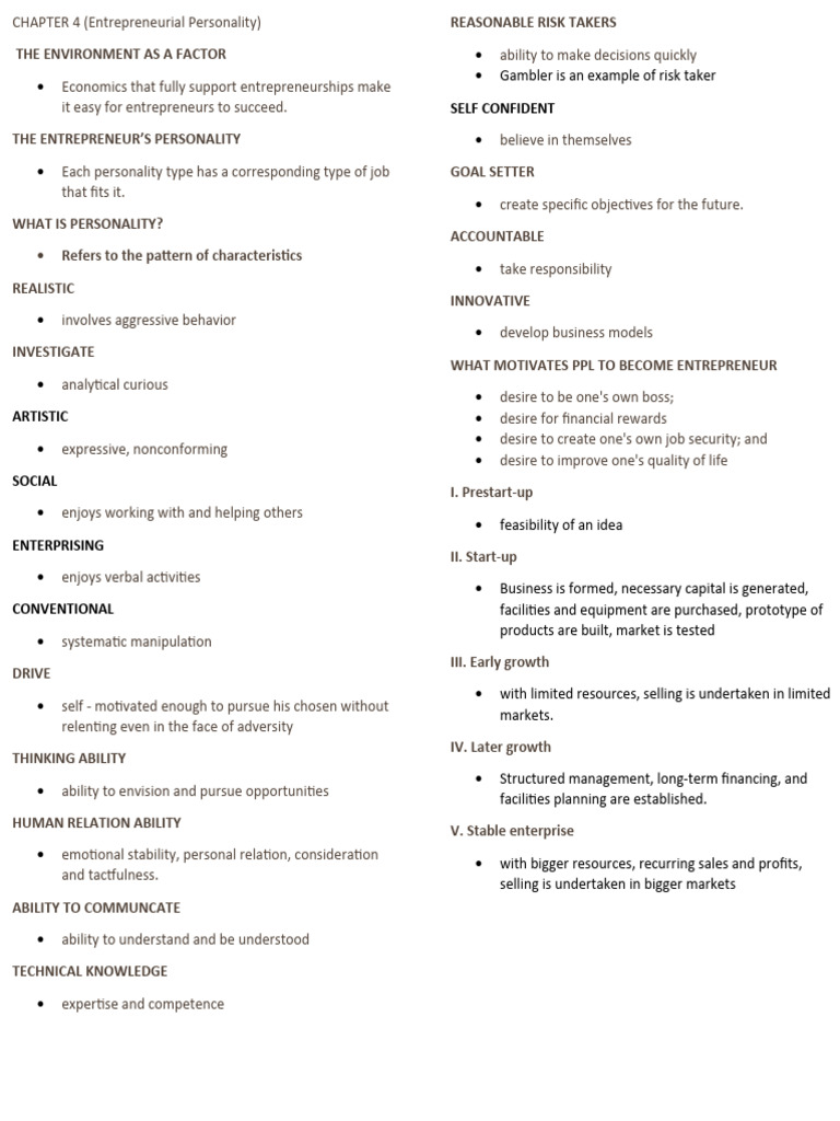 Chapter 4 (Entrep) | Download Free PDF | Entrepreneurship | Economics