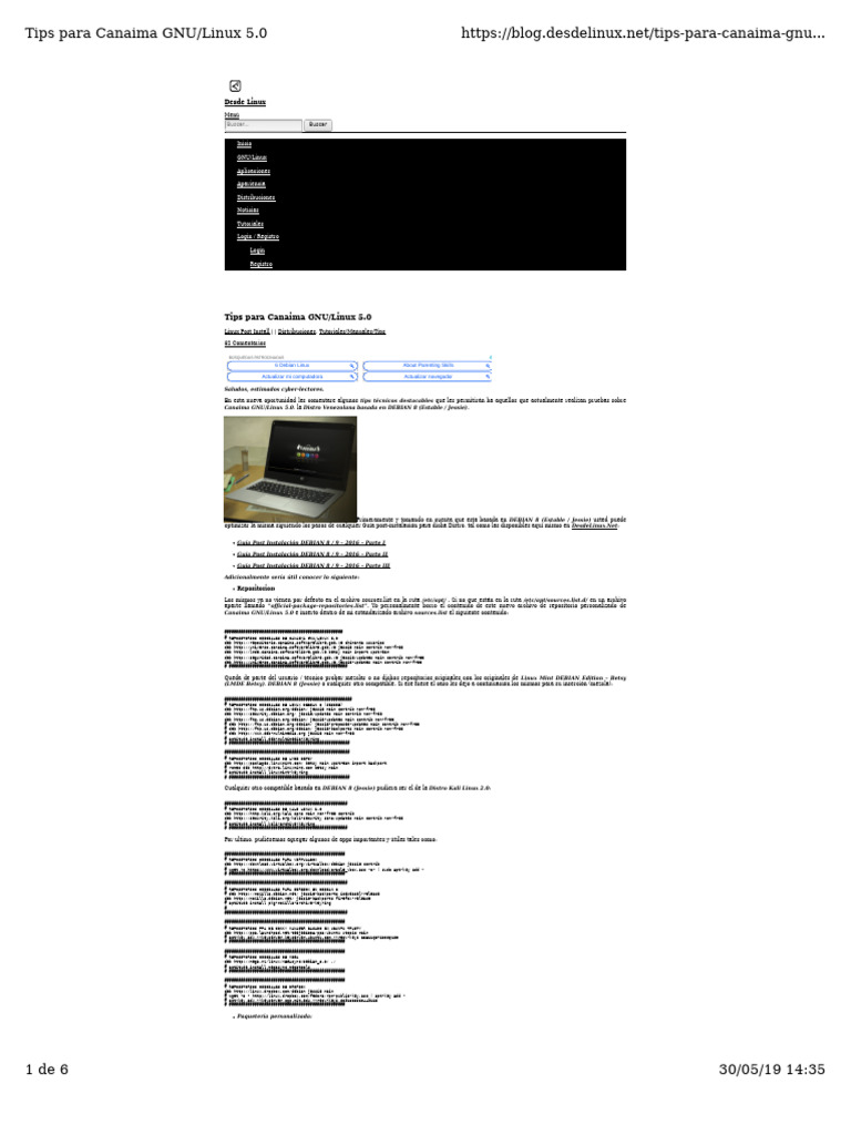 Tips Canaima5 | PDF | Distribución de Linux | Ingeniería de software