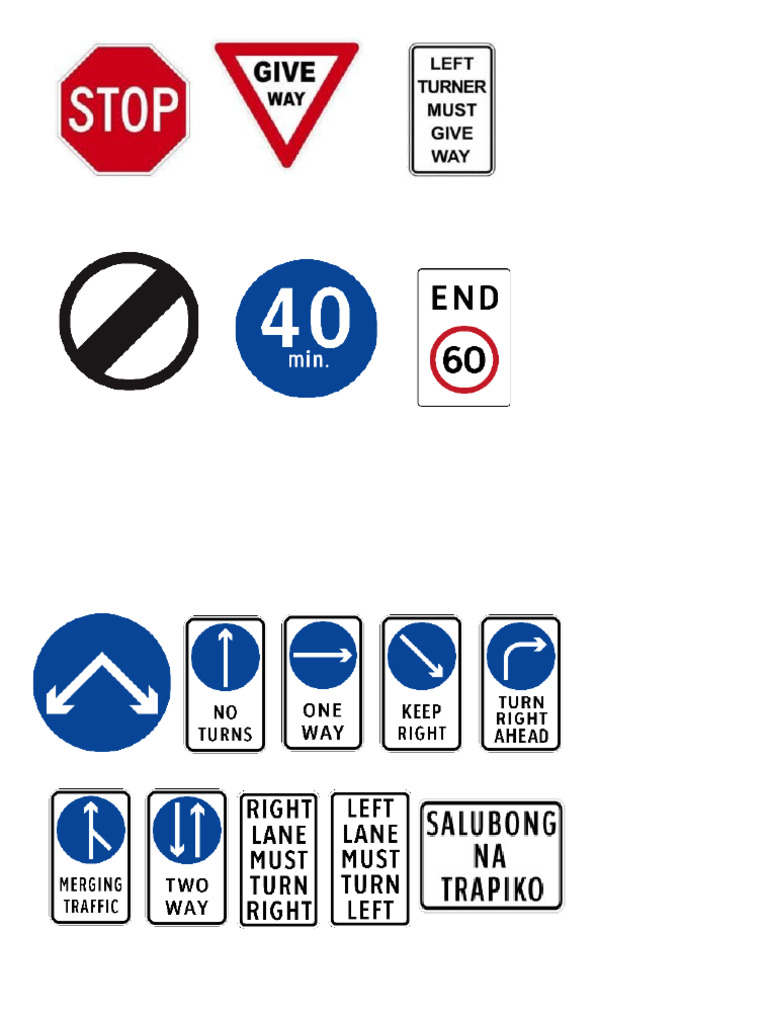 Regulatory Traffic Signs | PDF