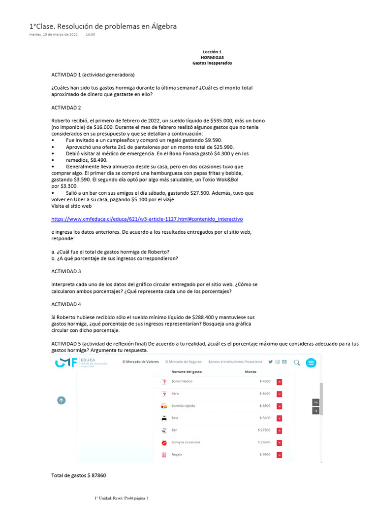Resolución de Problemas en Álgebra. AEO | PDF