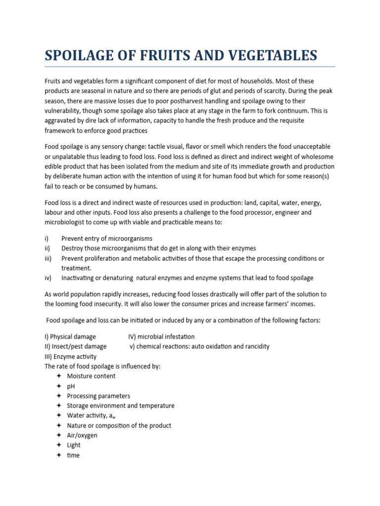Food Spoilage | PDF | Yeast | Microorganism