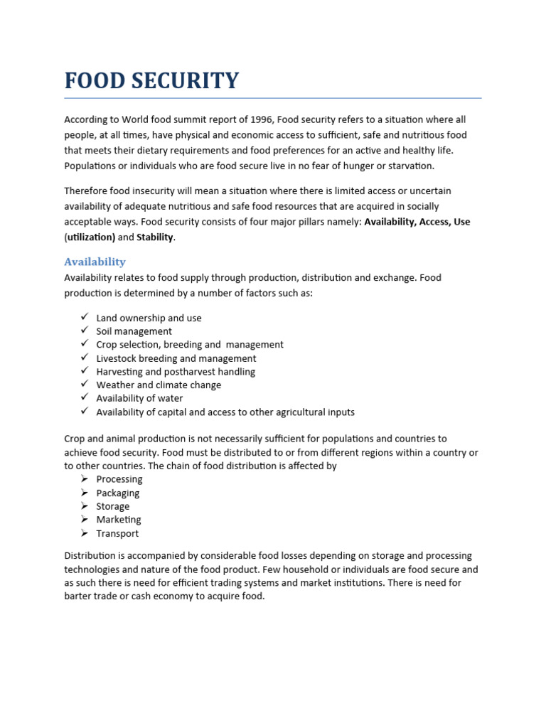 Food Security | PDF | Food Security | Agriculture