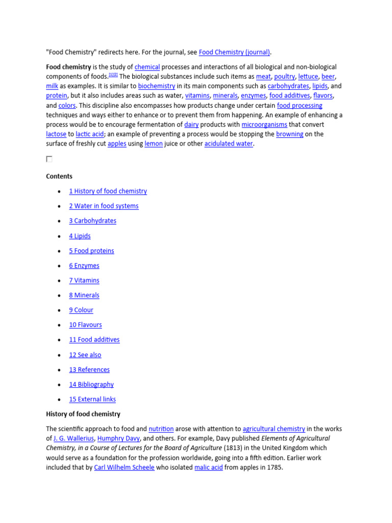 Food Chem Facts | Download Free PDF | Chemistry | Nutrition