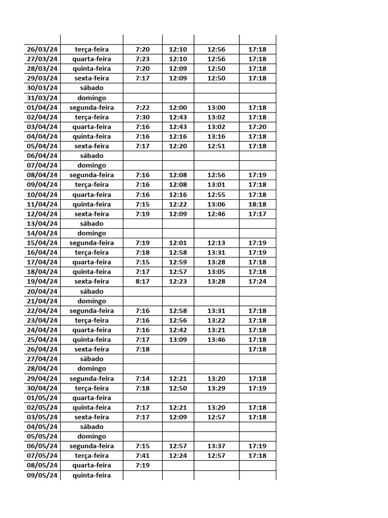 Controle de Horario | PDF