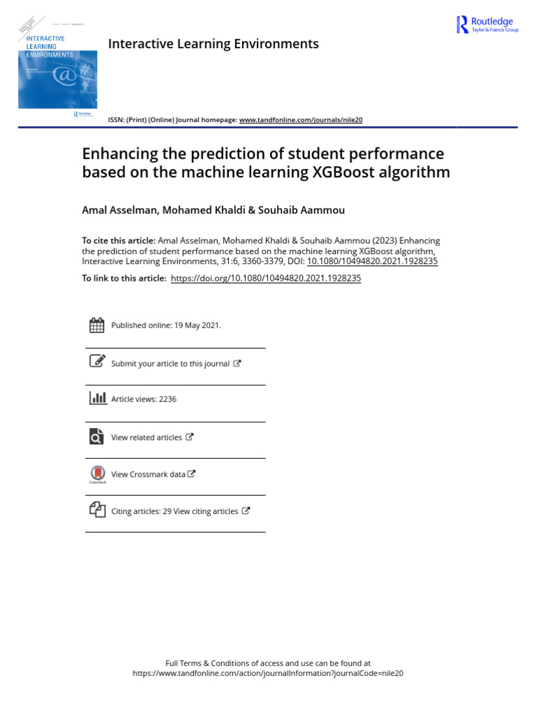 Enhancing Student Performance Prediction | PDF | Machine Learning | Statistical Classification