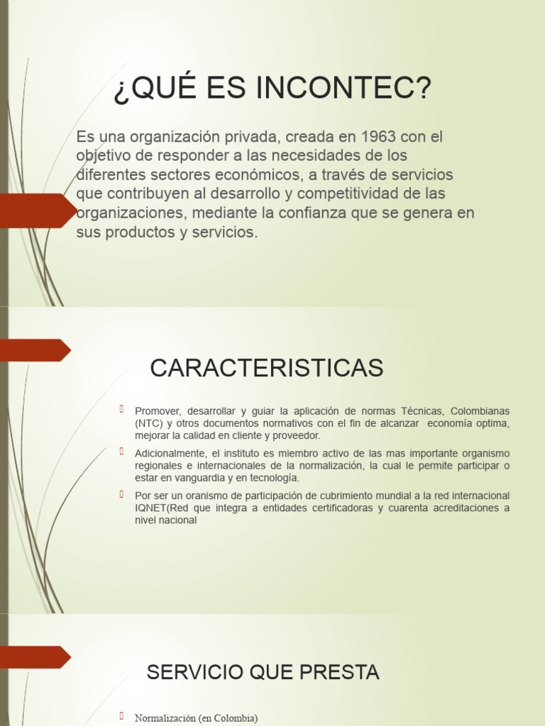 Presentación1 Normas iNCONTEC Terminado | PDF | Calidad (comercial ...
