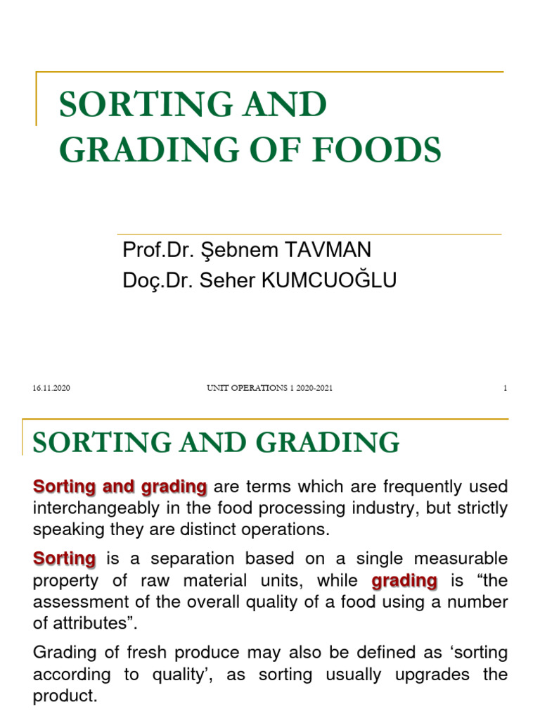 Sorting and Grading | PDF | Sulfur Dioxide