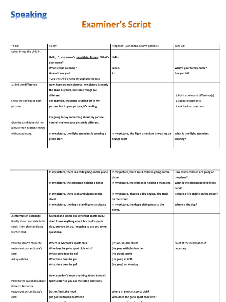 Flyer 4 Speaking - Test 3 | PDF