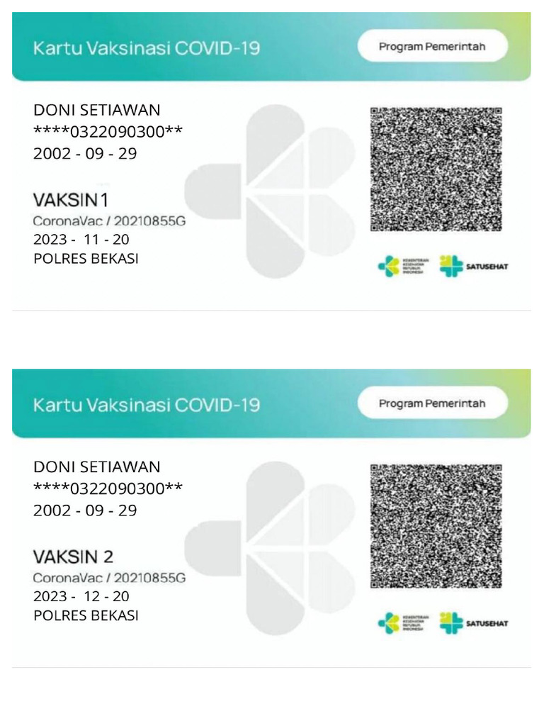 Sertifikat Vaksin 1-2 | PDF