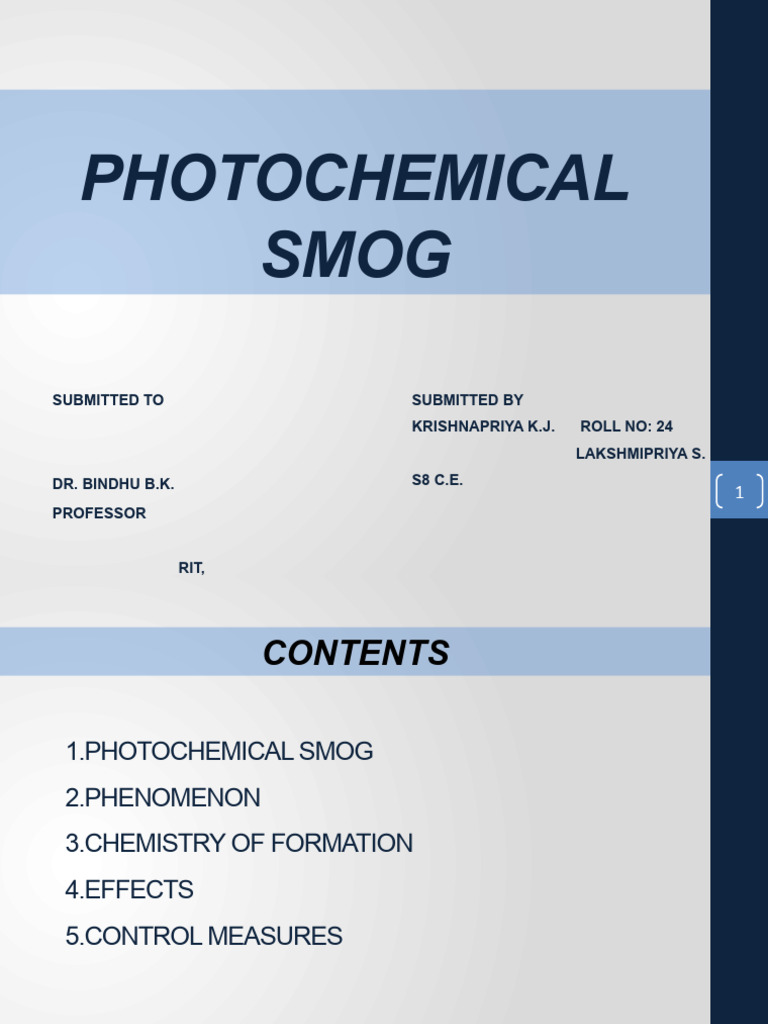 Photochemical Smog Study Guide | PDF | Smog | Air Pollution