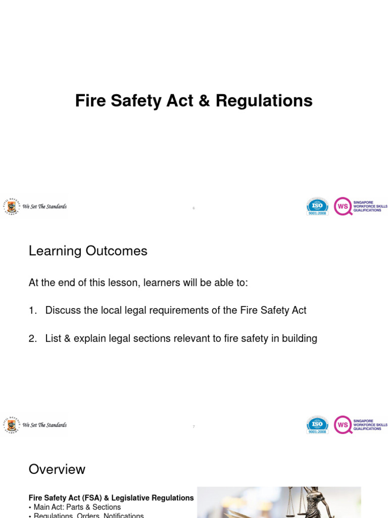 01_1_Fire Safety Act and Regulations | PDF | Fire Safety | Safety