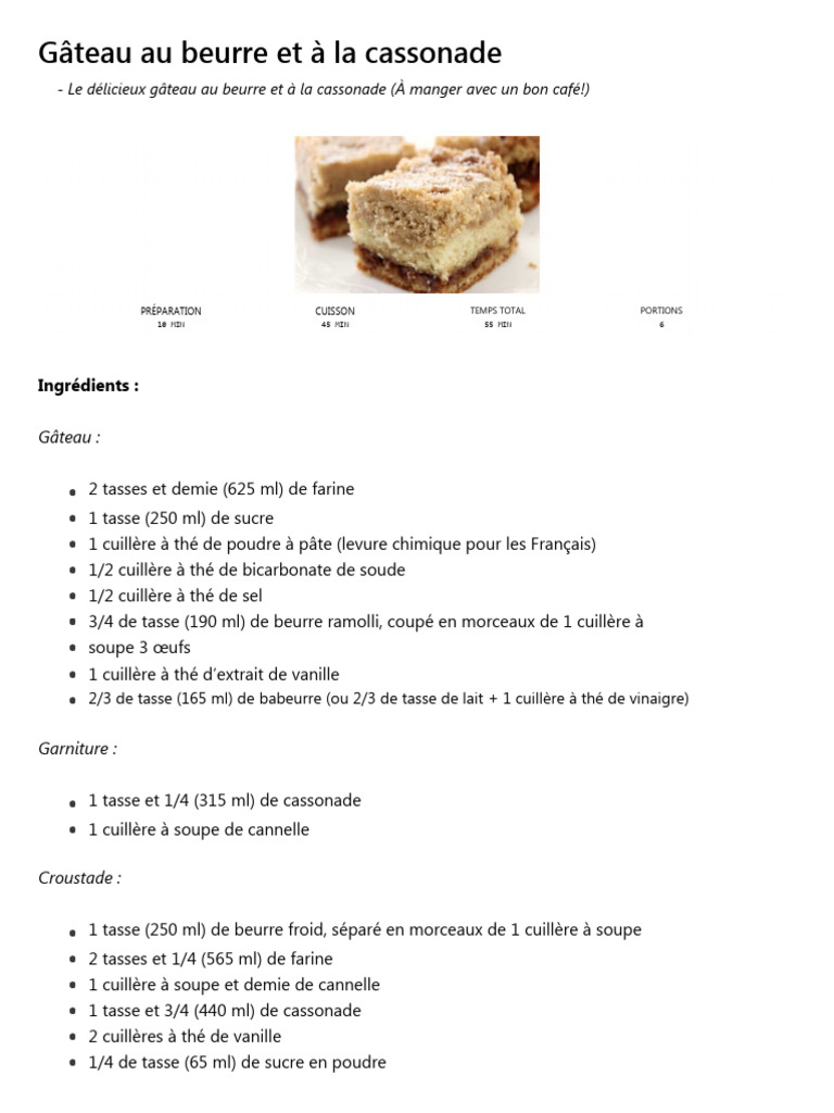 Gâteau Gourmand pour Café Amateurs | PDF
