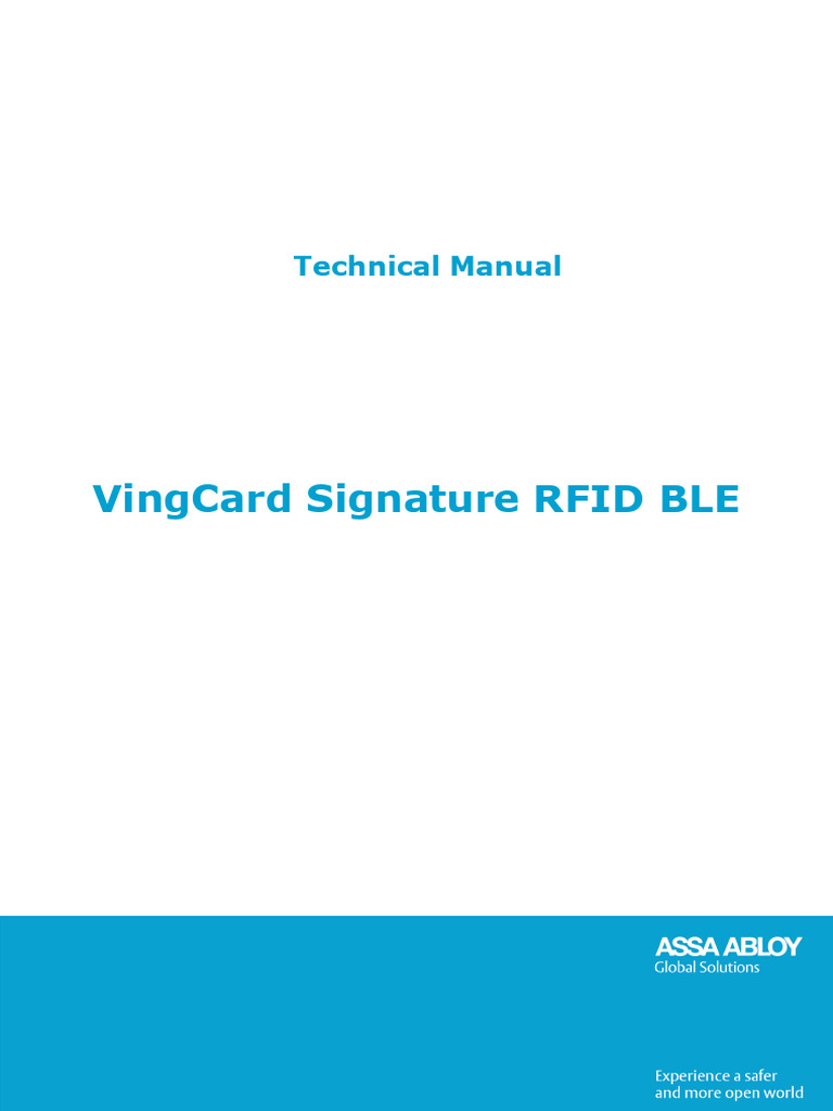 66 1100 059-2 VingCard Signature RFID BLE Technical Manual | PDF ...