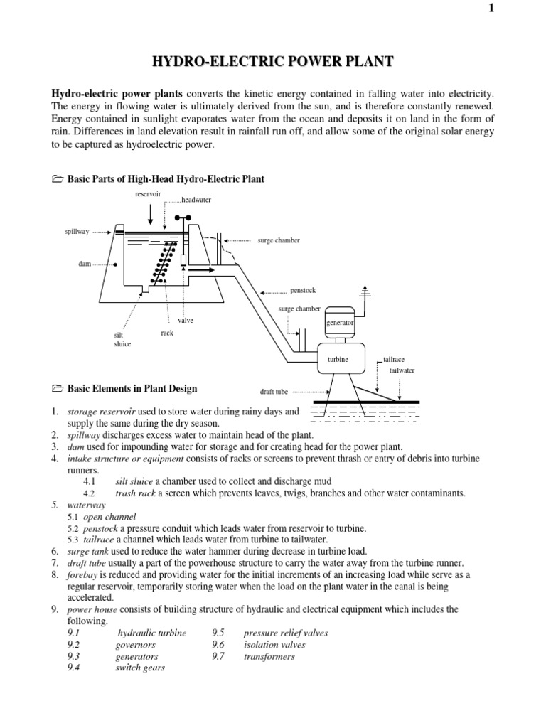 Hydroelectric Power Plant Overview | PDF | Hydroelectricity | Turbine