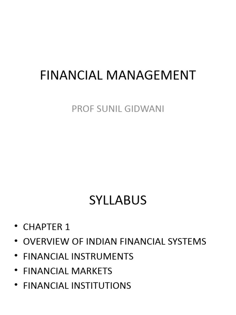Overview of Indian Financial Management | PDF | Financial Capital ...