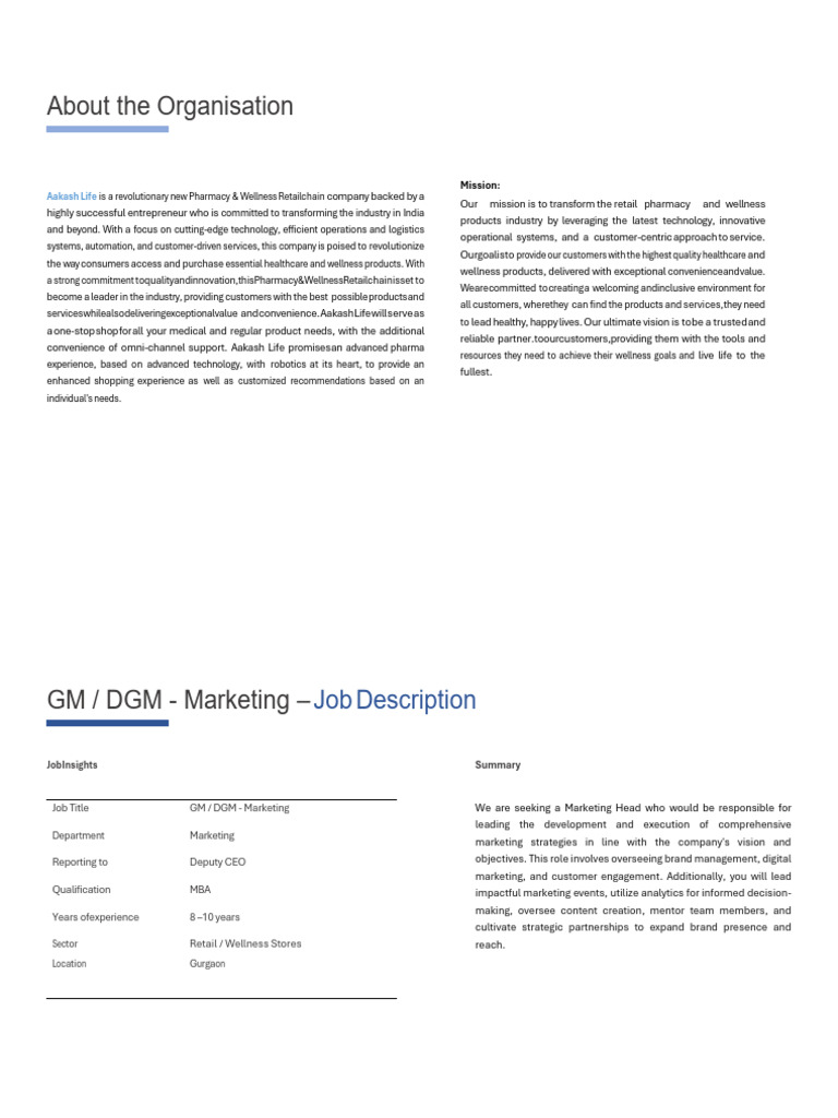 JD - Marketing - GM - DGM - Marketing 1 | PDF | Digital Marketing | Brand