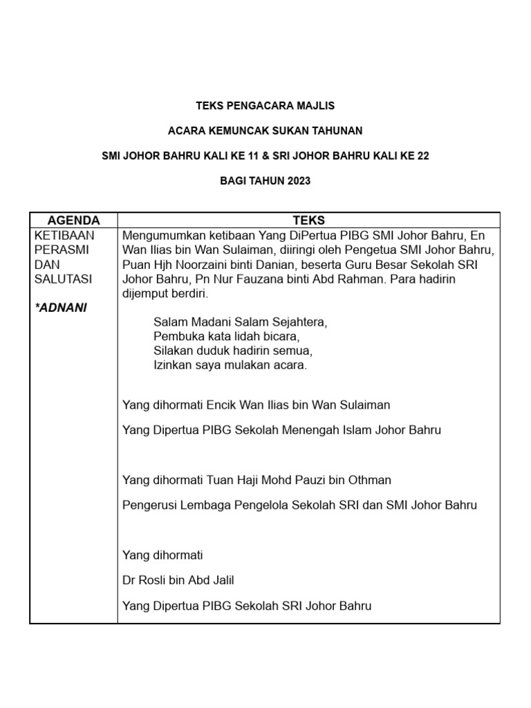 Teks Hari Sukan | PDF