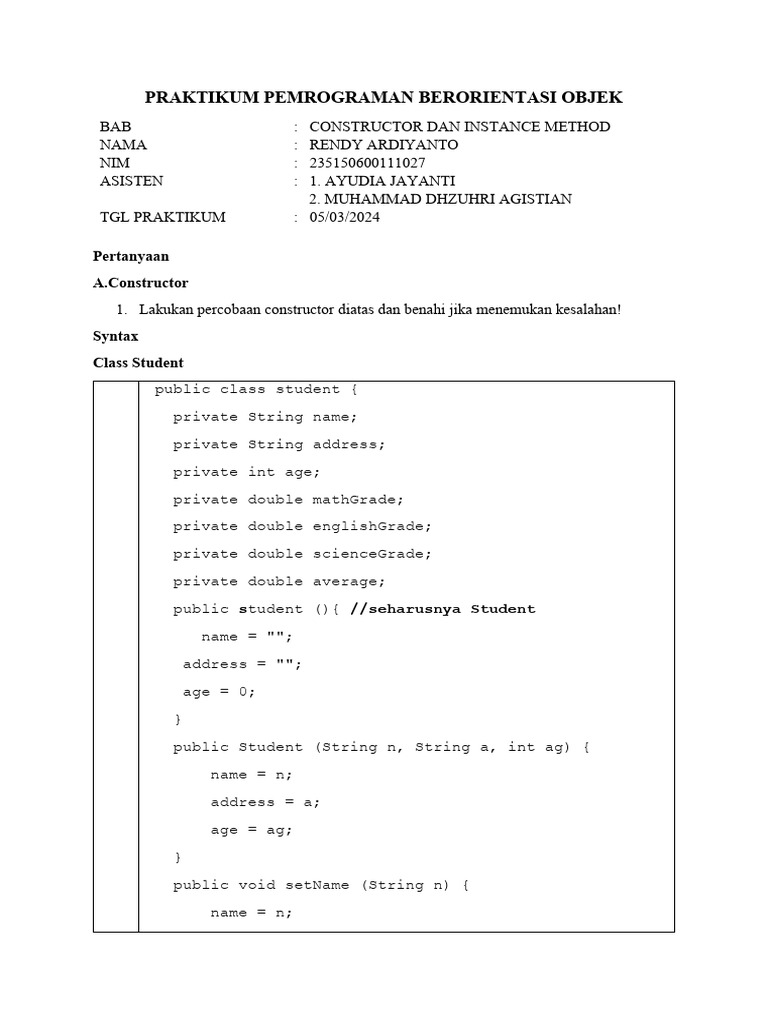 Bab 2 Pbo Constructor | PDF | Komputer