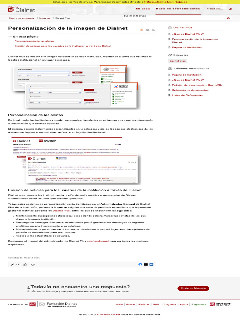 Personalización de La Imagen de Dialnet | Descargar gratis PDF | Red mundial | Internet y web