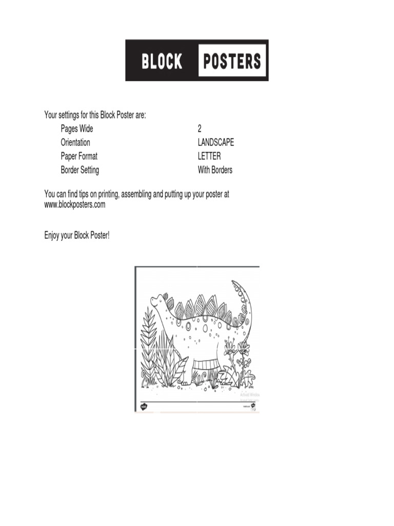 Block Poster Printing Settings Guide | PDF | Home & Garden