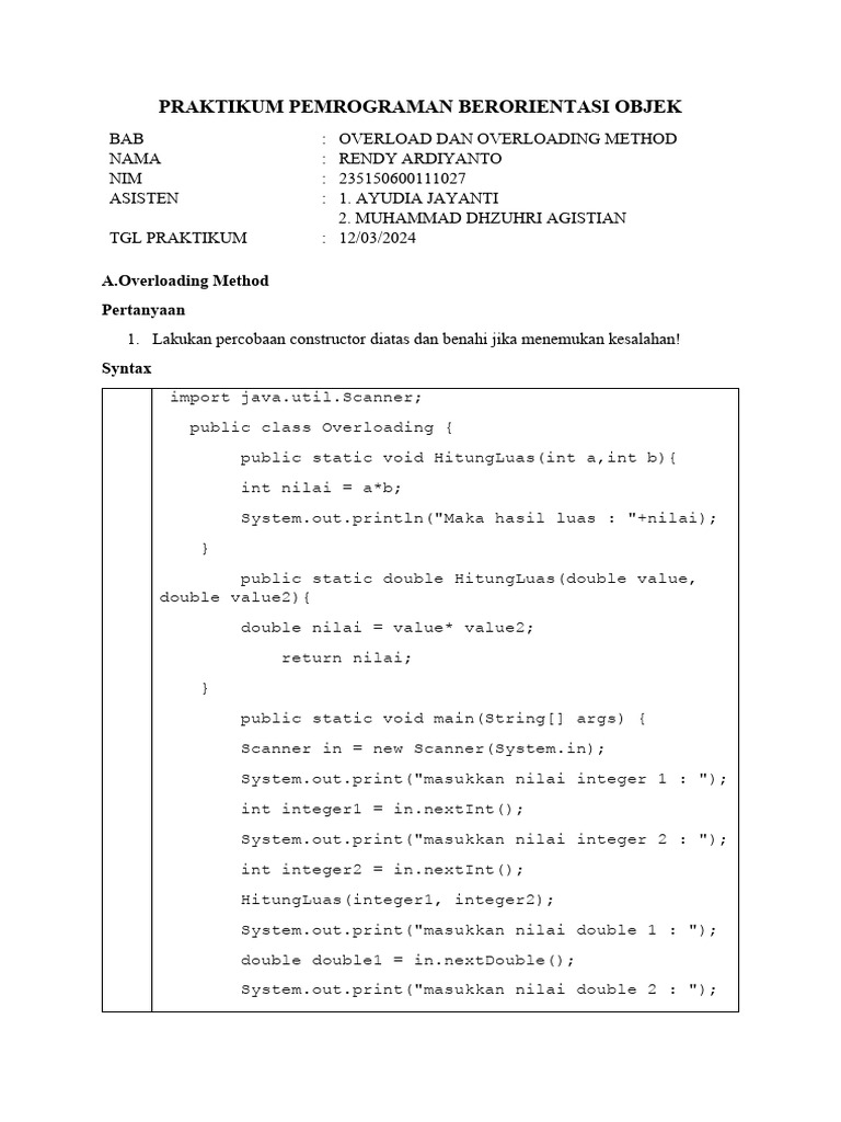BAB 3 OVERLOAD AND OVERLOADING METHOD | PDF