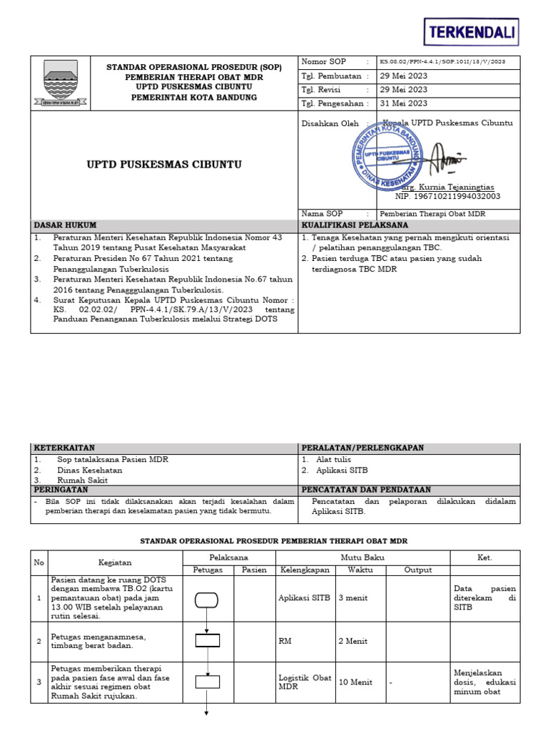 Sop Therapi MDR - Terkendali | PDF