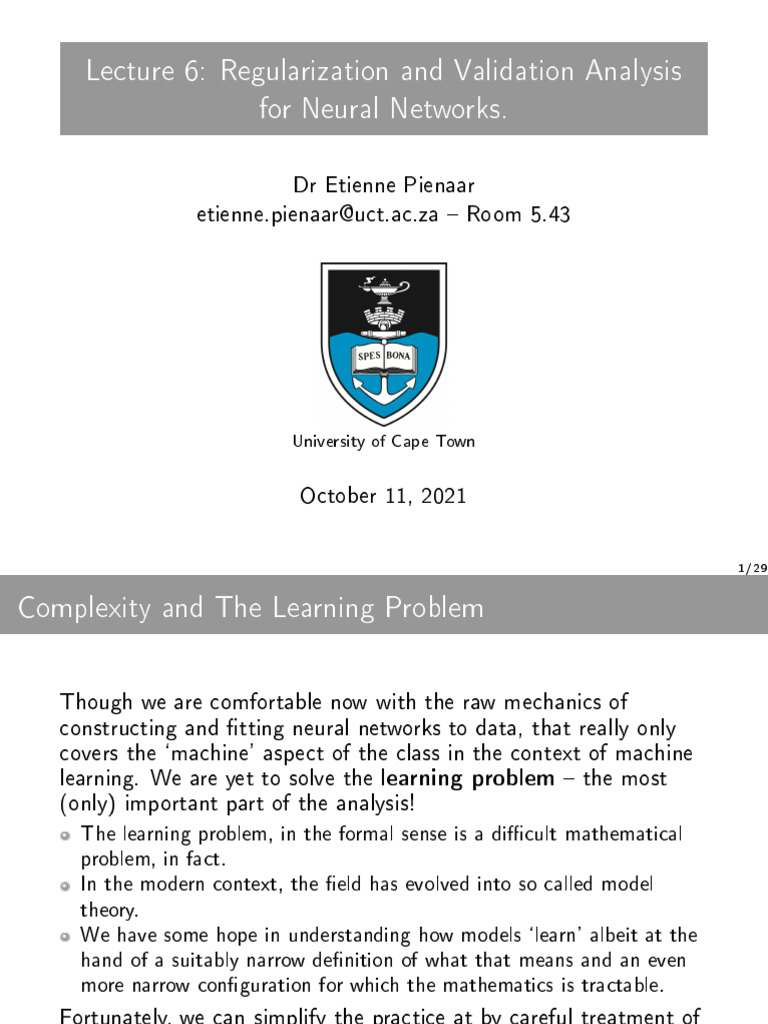 Lecture Slides 3 - Bias Variance and Regularisation For Neural Networks - 2021 | Download Free ...