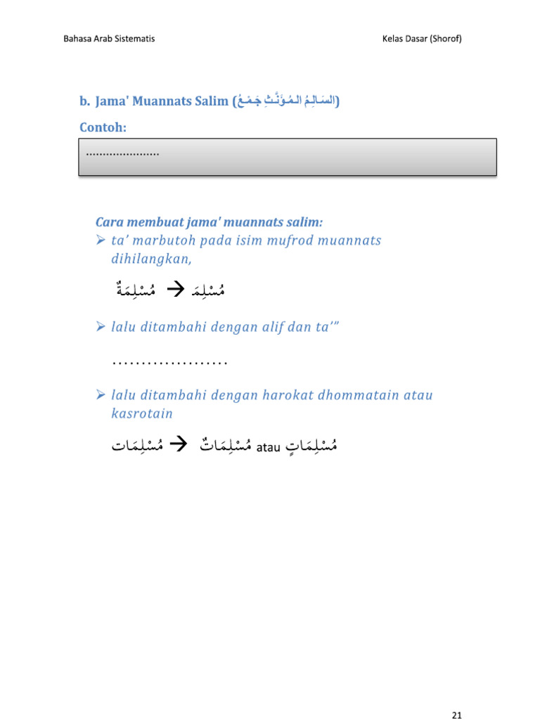 Isim Jama' Muanats Salim | PDF