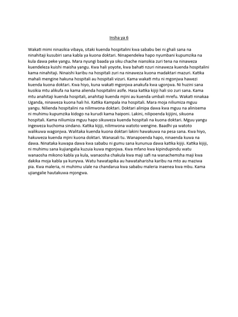 Insha ya 6 | PDF