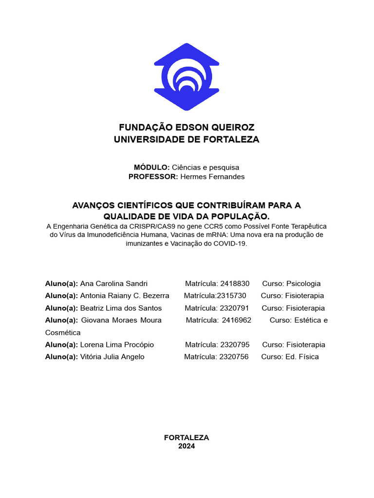 Avanços Científicos Que Contribuíram Para a Qualidade de Vida Da ... Avanços Científicos Que Contribuíram Para a Qualidade de Vida Da ...