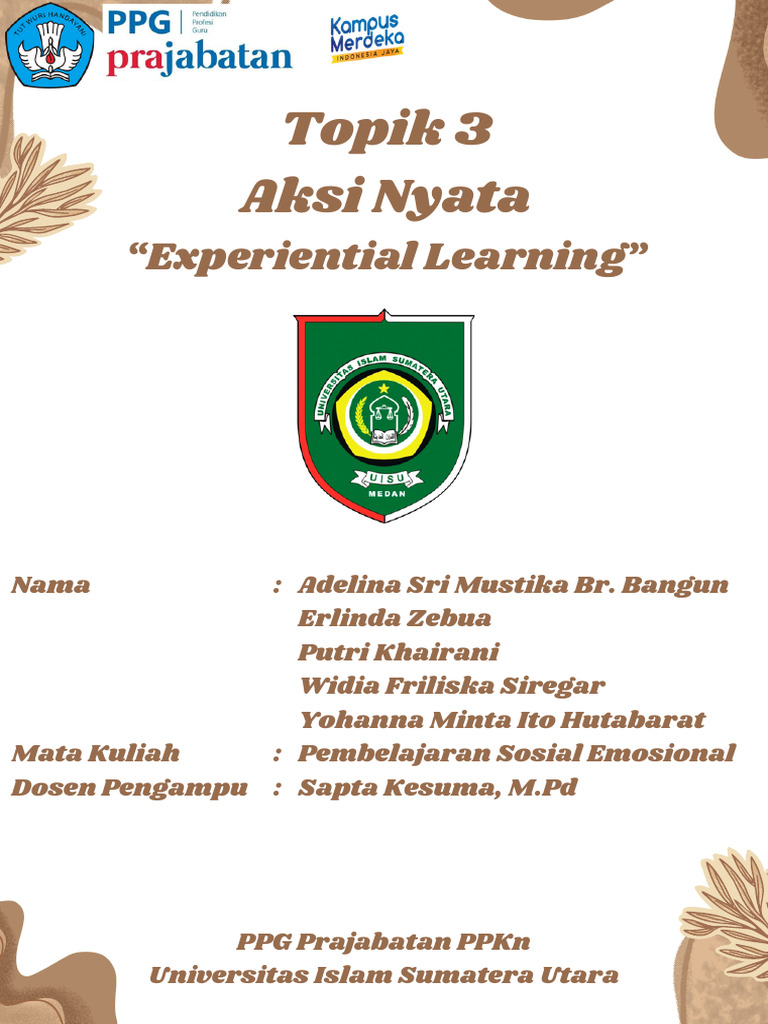 Topik 3 Aksi Nyata PSE RPP Experiential Learning Kel. 3 | PDF | Seni
