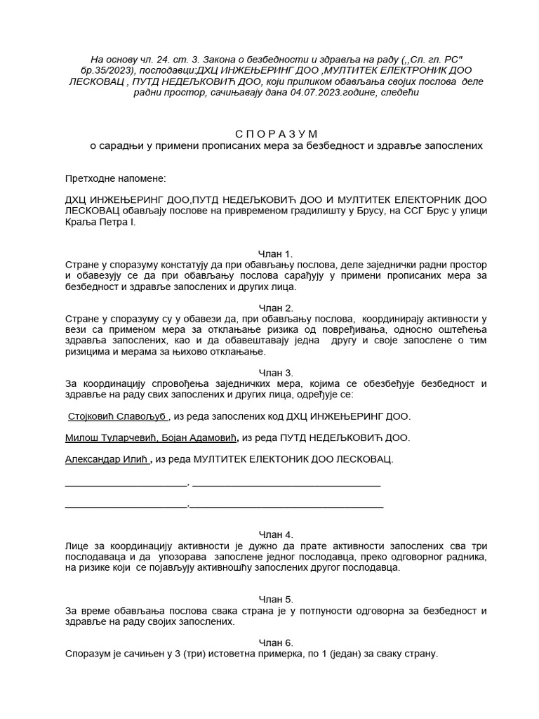 SPORAZUM ČL 24.. | PDF