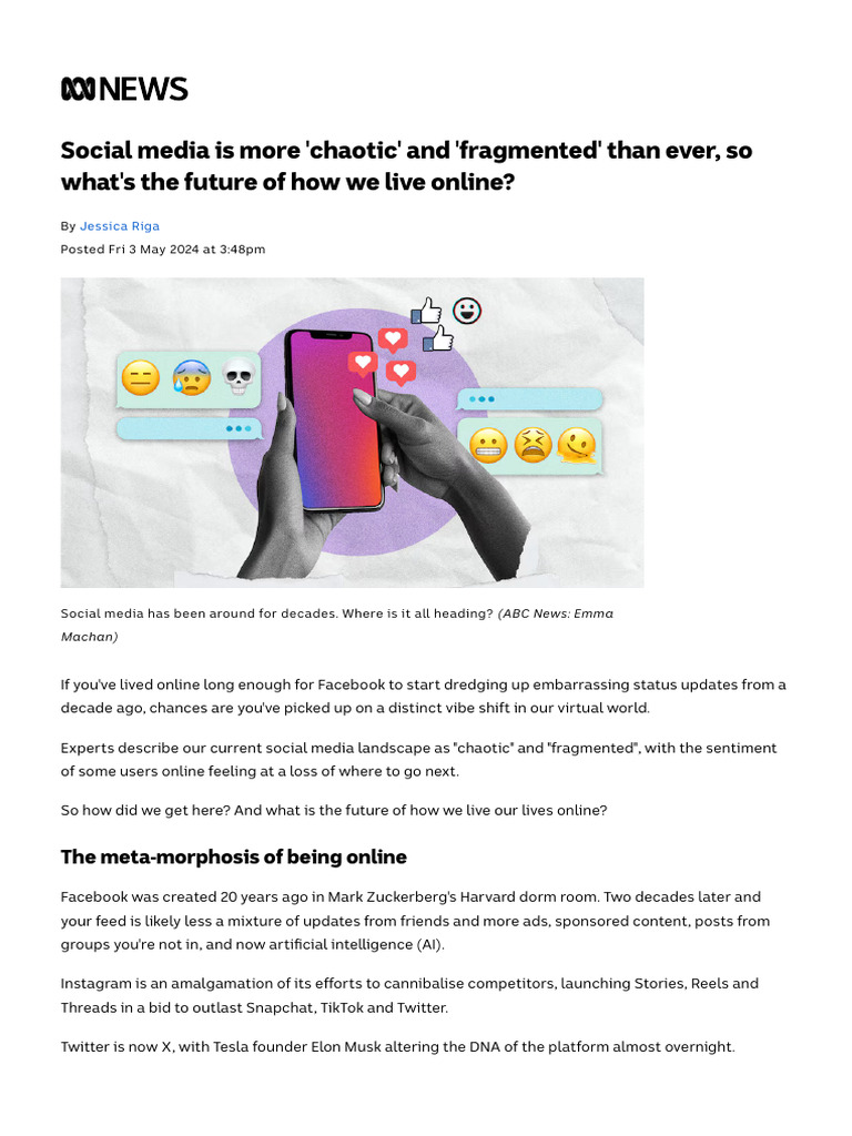 Future of Social Media: Chaos & Change | PDF | Social Media | Popular ...