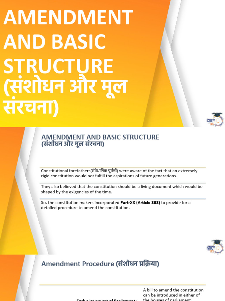 Amendment and Basic Structure | PDF | Constitutional Amendment ...