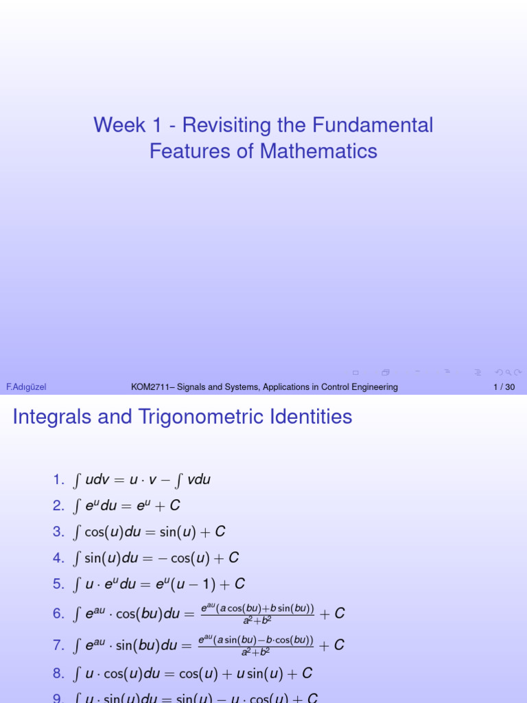 Introduction For Signals and Systems | PDF | Calculus | Mathematical Concepts